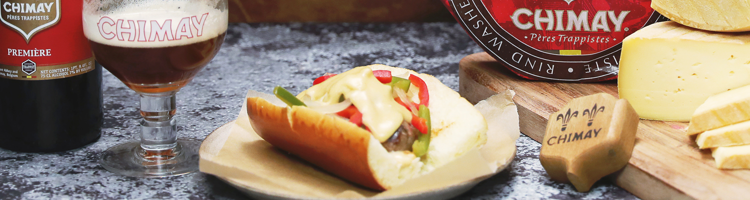 CHIMAY BEER BRAISED BRATWURST WITH CHIMAY CHEESE SAUCE - Global Beer ...